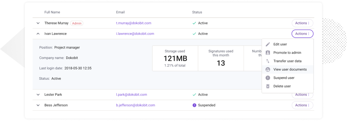 Use different accounts for company and private purposes in order to ...